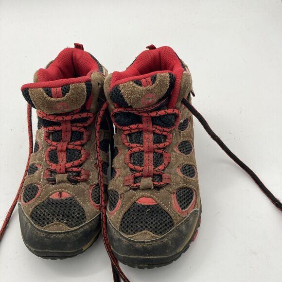 Merrell | Shoes | Merrell Hiking Boots Kids Size Brownred Performance ...